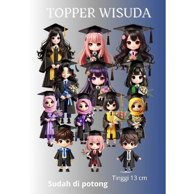 Jual topper wisuda buket hijab non hijab perempuan laki laki | Shopee ...