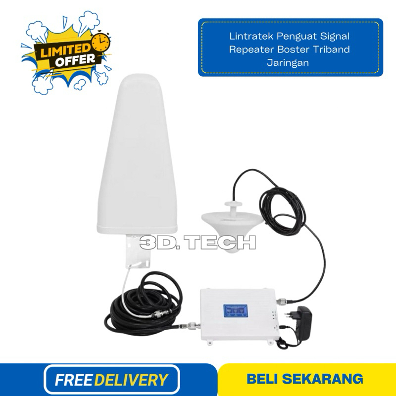 Jual Lintratek Penguat Signal Repeater Boster Triband Jaringan 5g 4g Internet Pedesaan Pedalaman ...