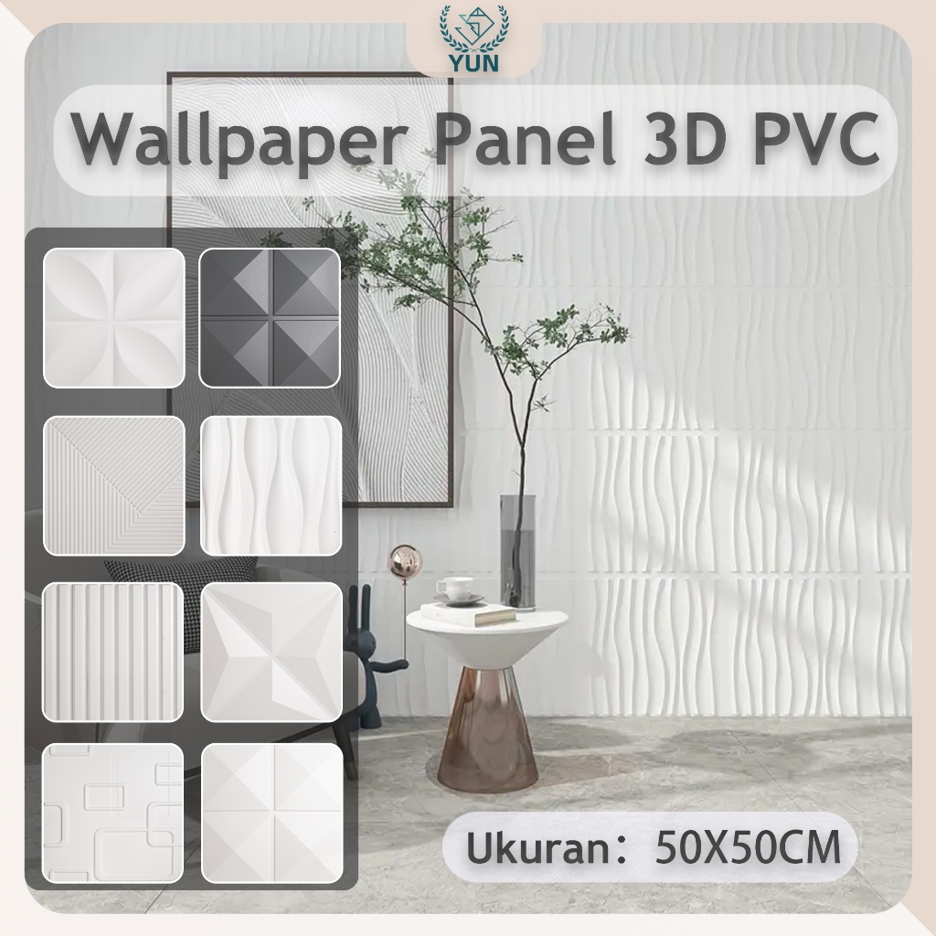 Jual Panel Dinding PVC 3D Wallpaper Dinding / Panel Dinding 50x50cm ...