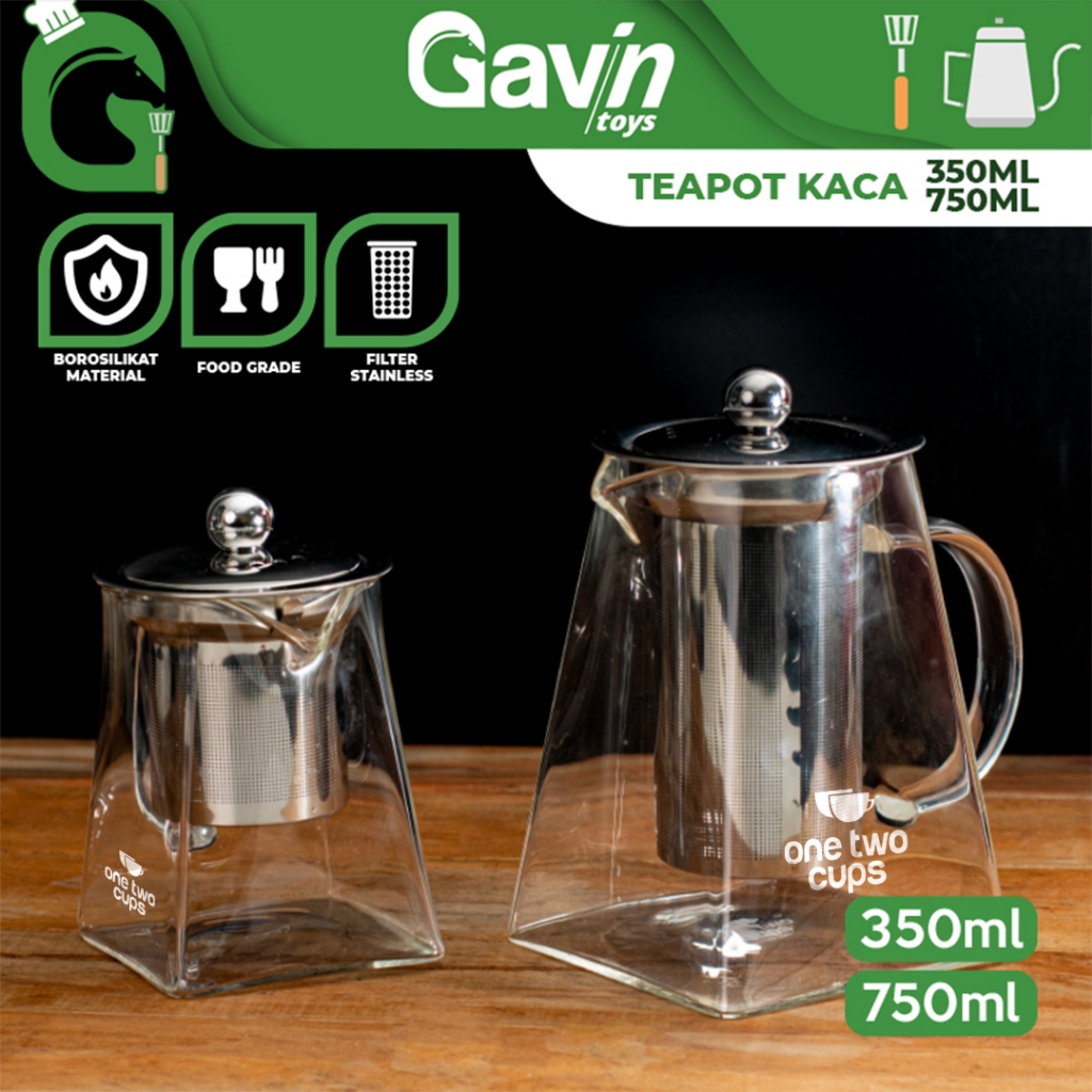Jual Tea Infuser Teapot 350ml Teko Teh Saringan 750 ml Tea Server Kaca ...