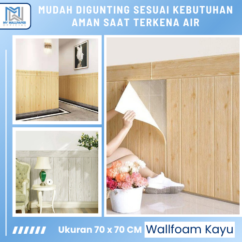 Jual WallFoam Foam Dinding Motif Kayu Wall Foam Motif Kayu 70x77 Wall ...