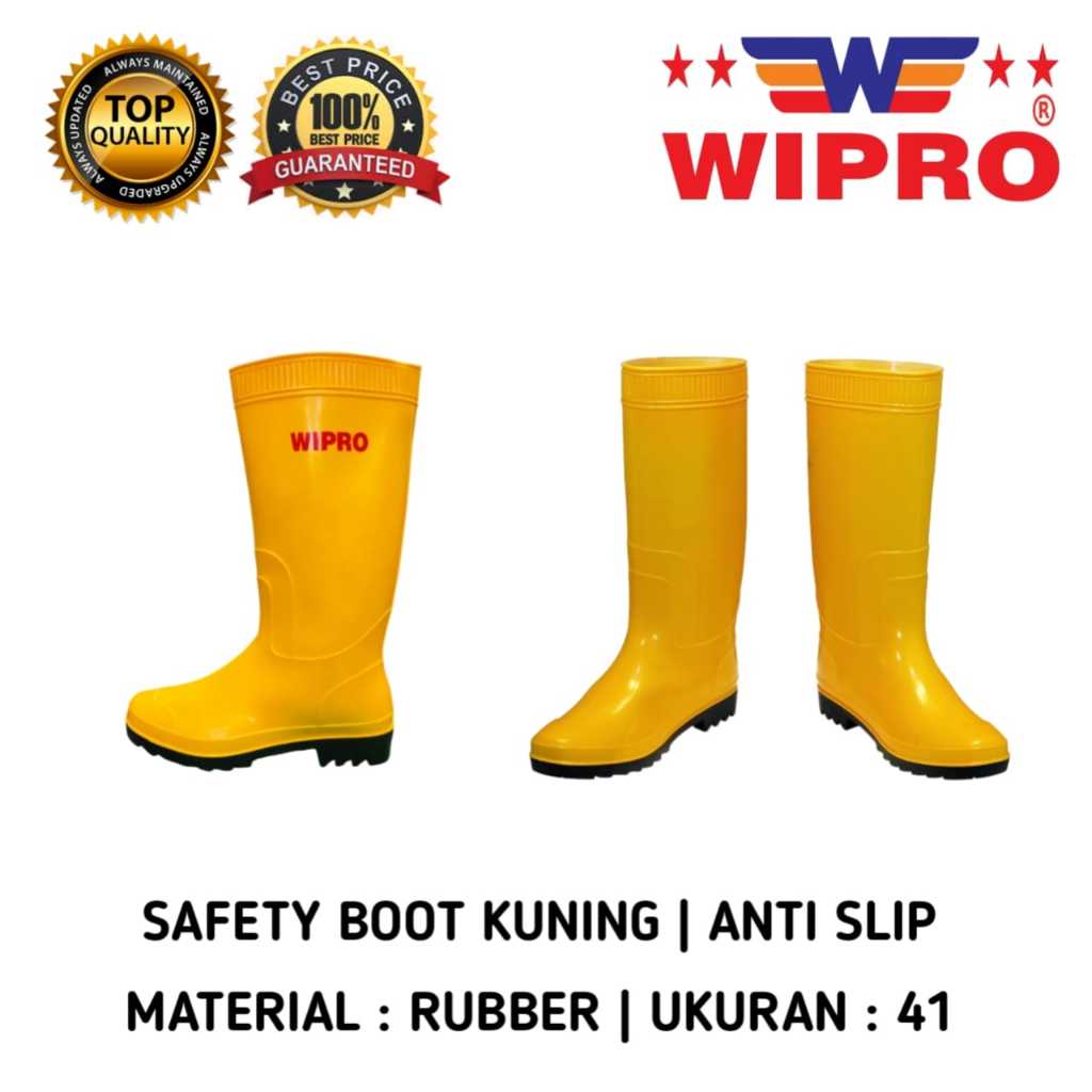 Jual Sepatu Boots Karet Boot KUNING Pria Kerja Safety Proyek Bot ...