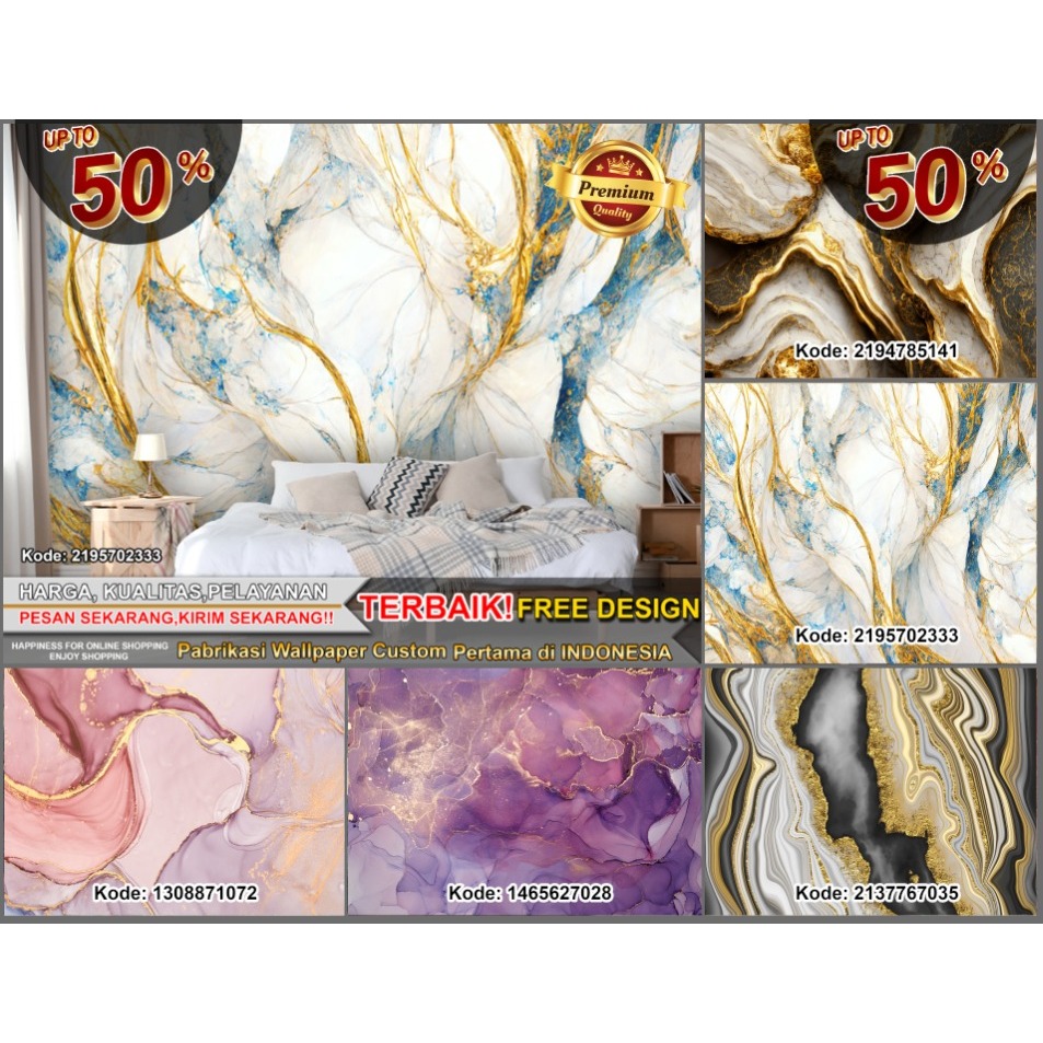 Jual Wallpaper Custom 3D Tema Marmer | Marble | Wallpaper Dinding ...