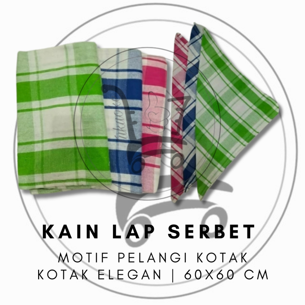Jual SERBET SUPER PELANGI 60x60 CM LAP PIRING/LAP DAPUR/KAIN LAP SERBET ...