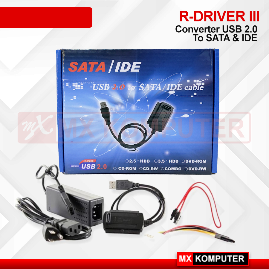 Jual Converter USB to IDE SATA R-DRIVER III Hardisk SSD SATA 2.5 / 3,5 ...