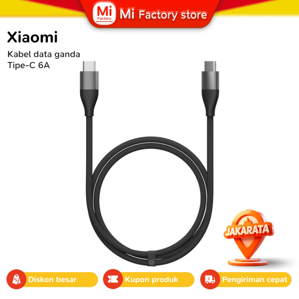 Jual Xiaomi Kabel data ganda Tipe-C 6A 100W daya tinggi transmisi data ...