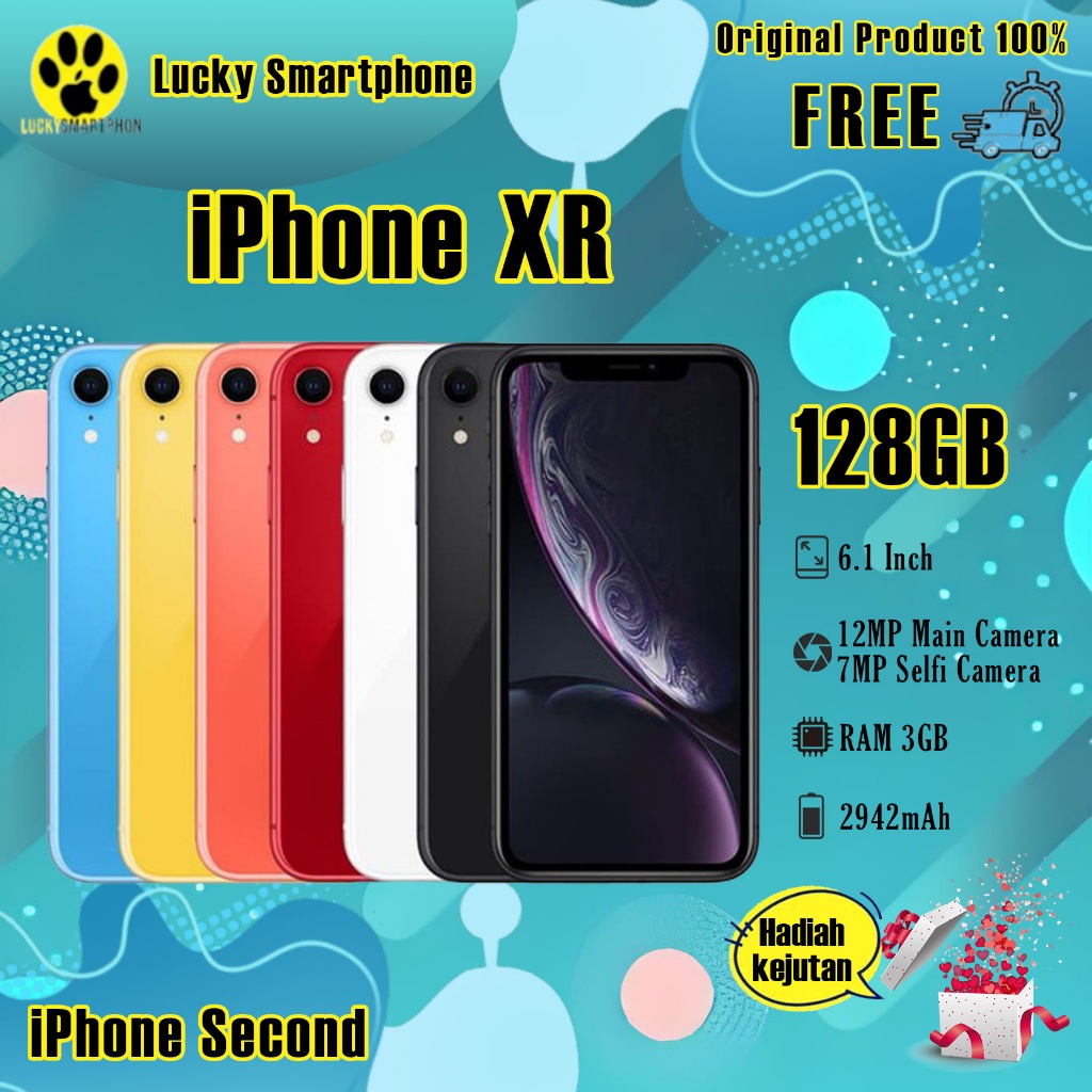 Jual iPhone XR 128GB Second Bekas Original100% 6.1" IPS LCD Fullset Mulus Normal Like New ...