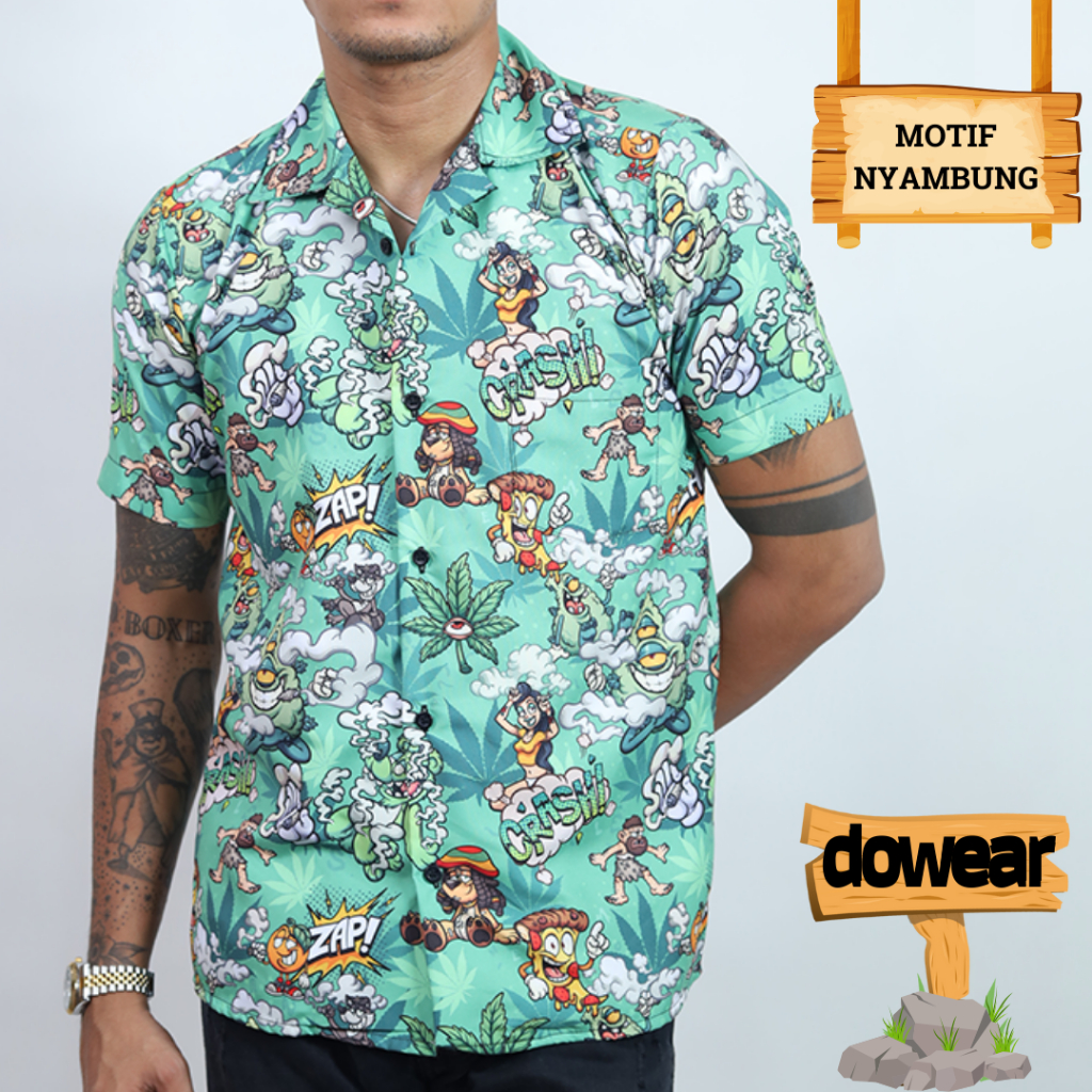 Jual Dowear Baju Kemeja Pria Wanita Motif Full Printing Dowear Laki ...