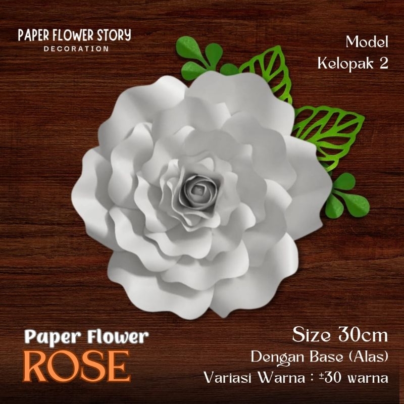 Jual Paper Flower Backdrop Rose Bunga Kertas Mawar size 30cm dekorasi ...