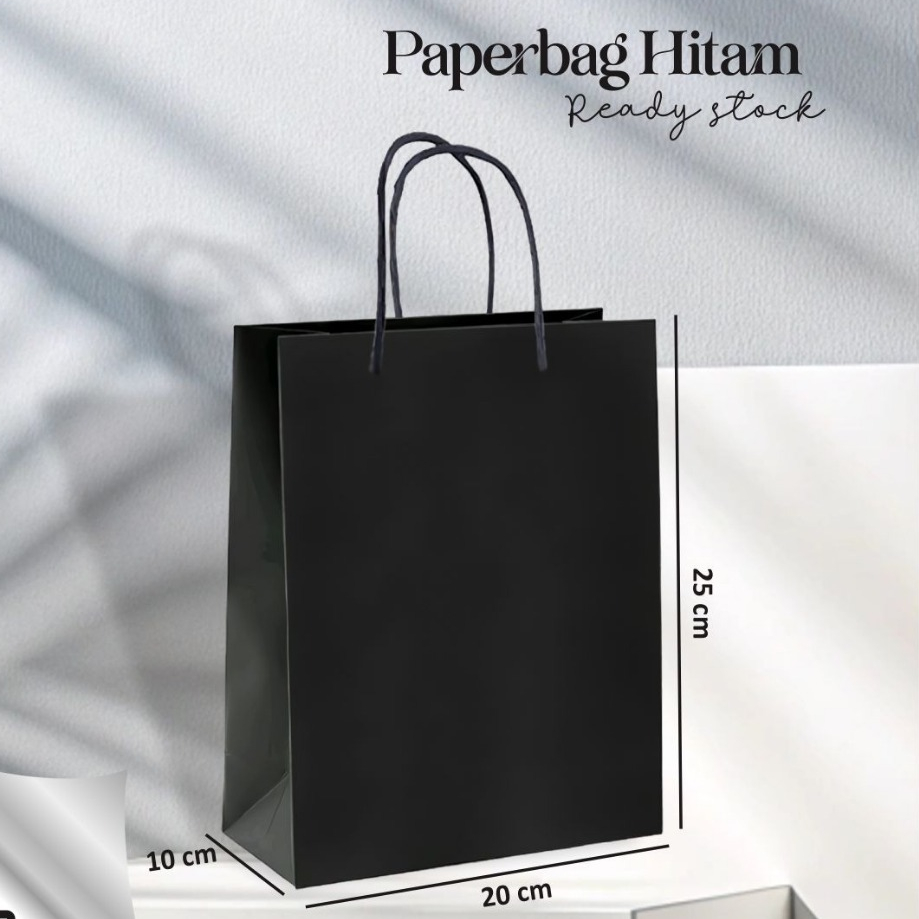 Jual PAPER BAG HITAM POLOS MURAH 4 UKURAN | TAS SOUVENIR PERNIKAHAN, HAJATAN | PAPERBAG ...