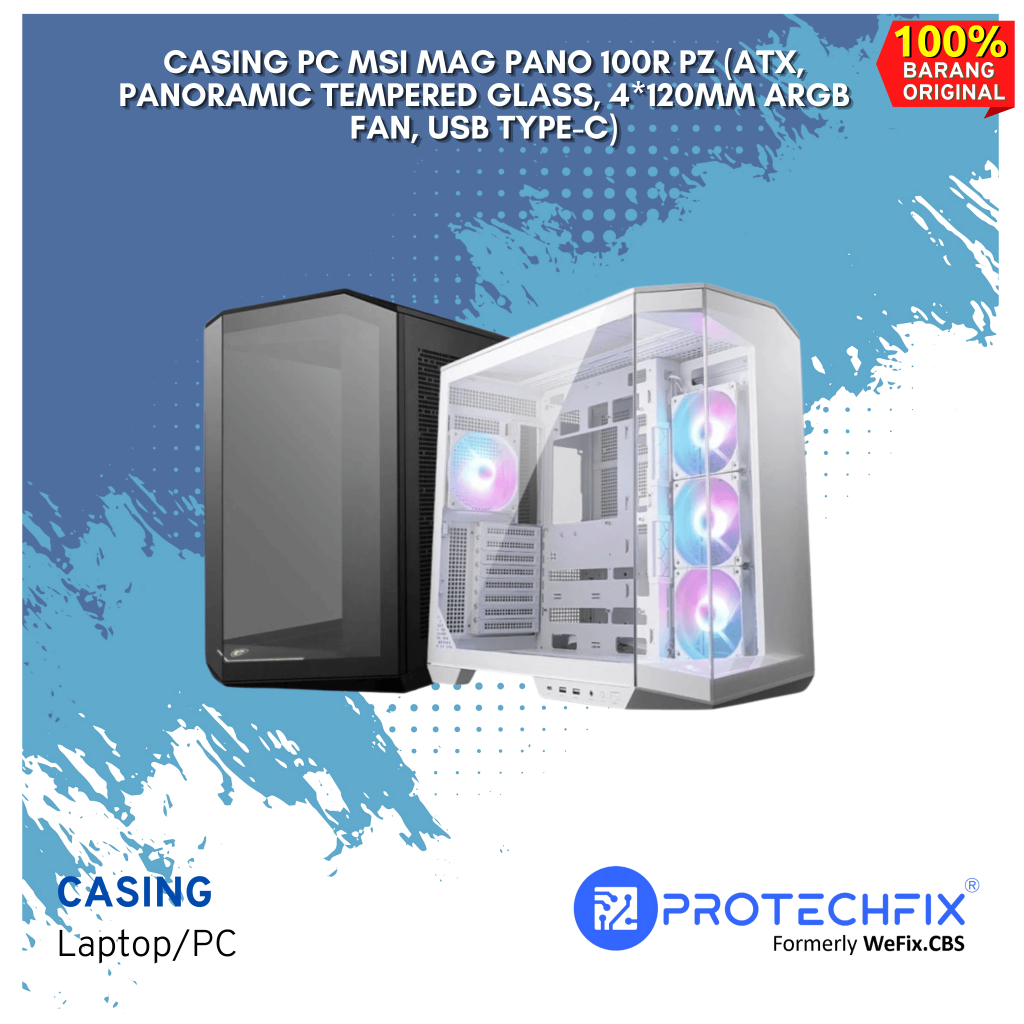 Jual Casing PC MSI MAG PANO 100R PZ (ATX, Panoramic Tempered Glass, 4 ...
