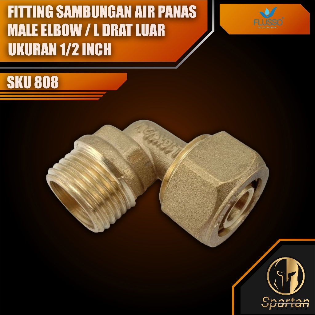 Jual Fitting Keni Sambungan Selang Pipa Air Panas Water Heater Sock Knee Drat Luar 1/2 Inch ...
