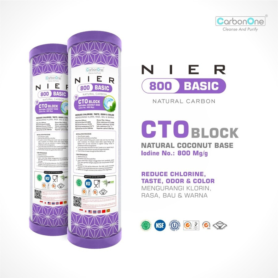 Jual NIER BASIC CTO - Cartridge Filter Air CTO 10" Iodine 800 Mg/g ...