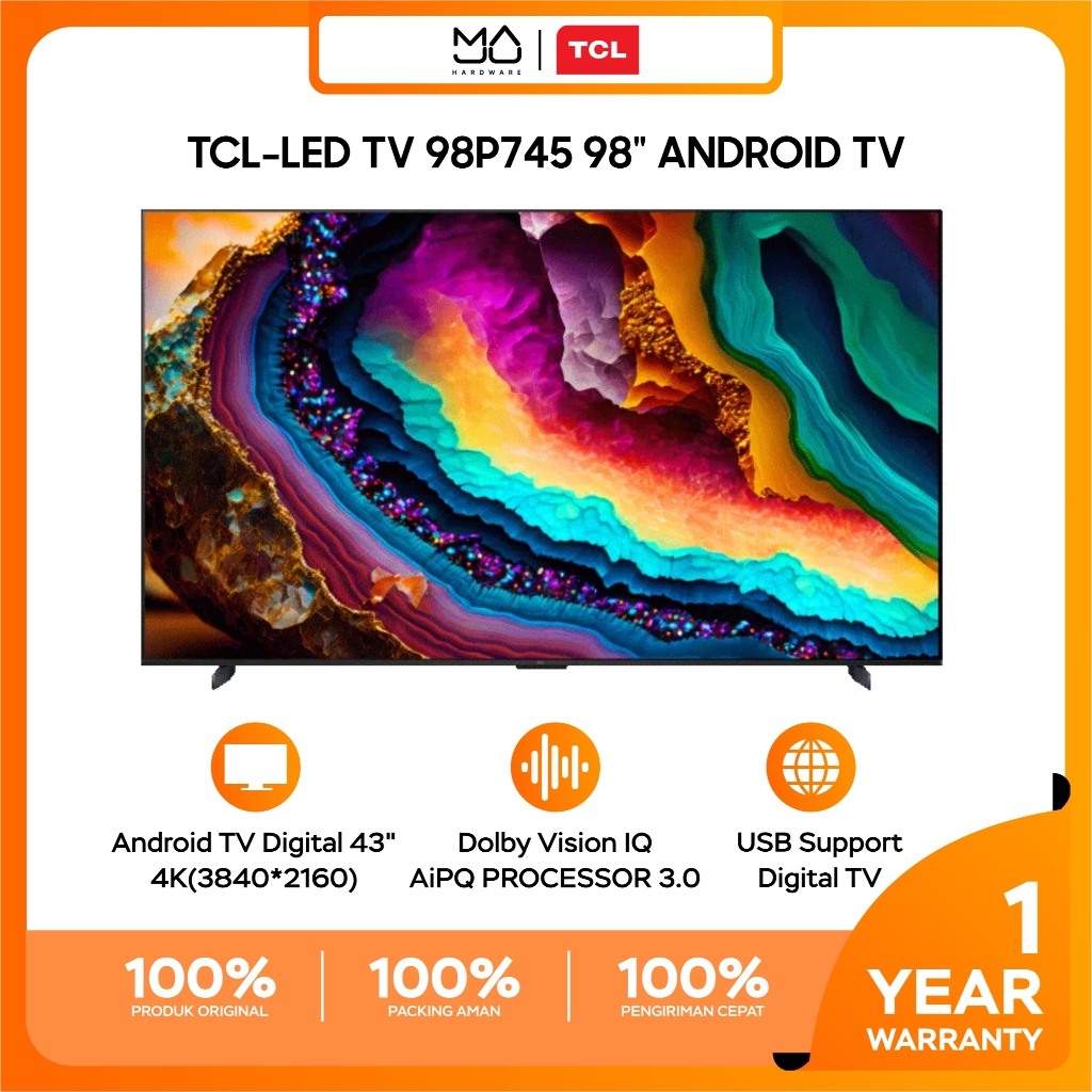 Jual TCL Android TV 98P745 Smart UHD 4K 98 Inch 144Hz Dolby Atmos ...