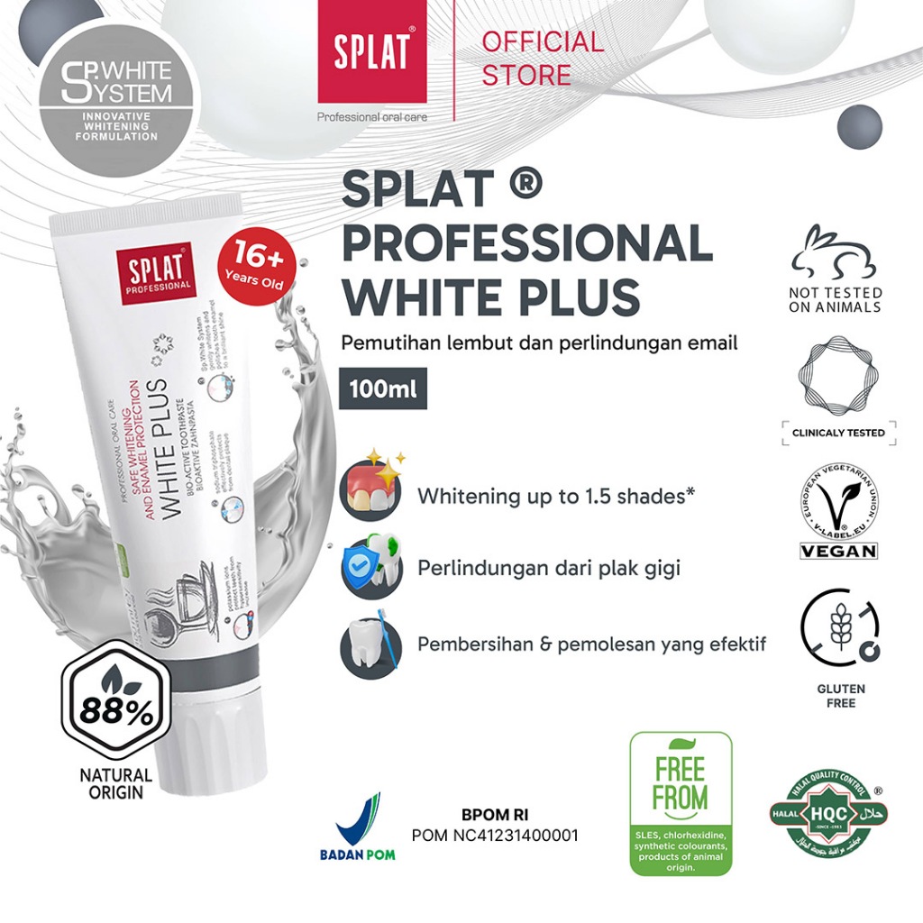 Jual SPLAT Professional Series White Plus 100ml Toothpaste - Untuk ...
