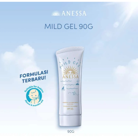 Jual Anessa Mineral UV Sunscreen Mild Gel SPF35 / Anessa Sunscreen Mild - 90gr | Shopee Indonesia