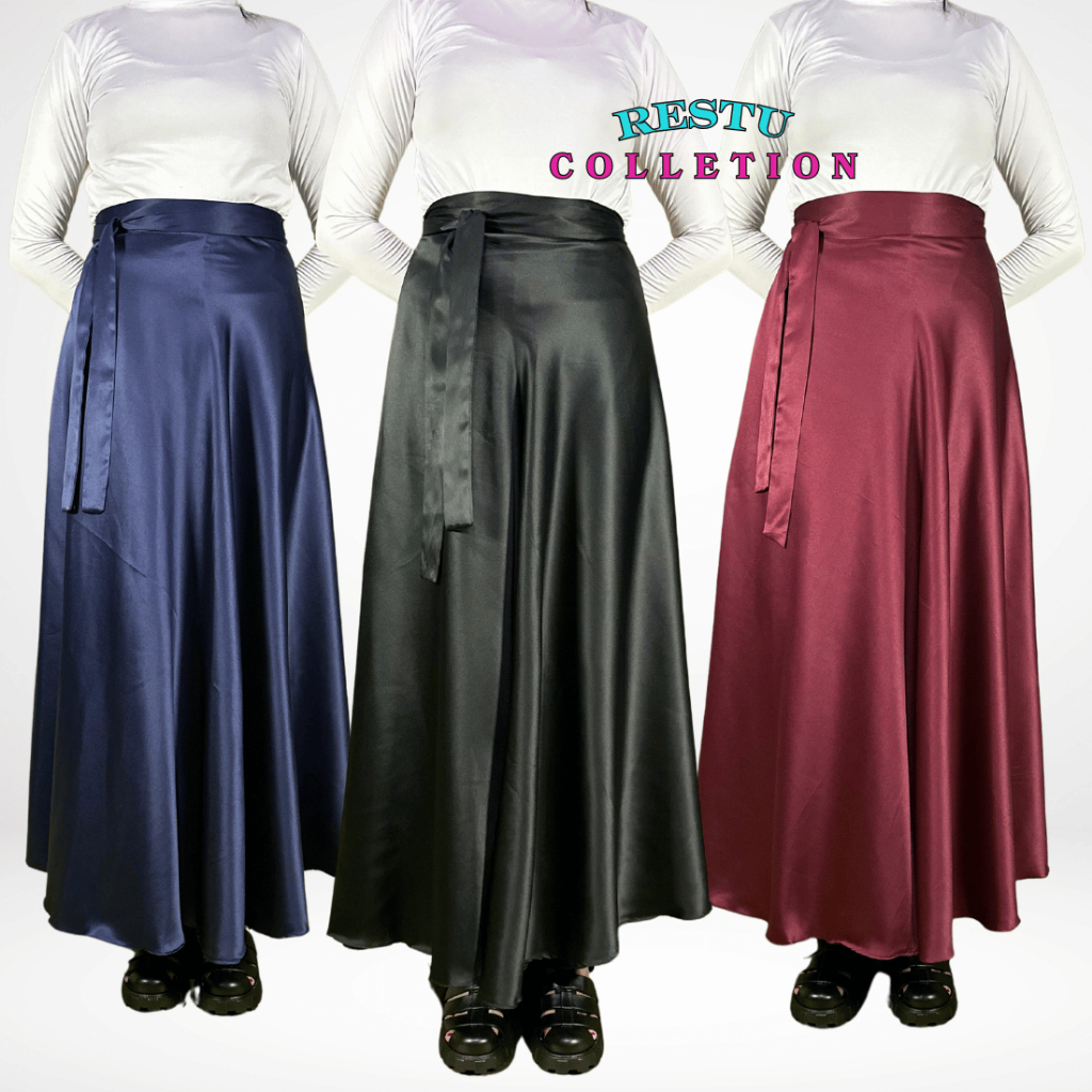 Jual ROK LILIT POLOS WANITA ROK FLARA BAHAN SATIN VELVET PREMIUM (Rok ...