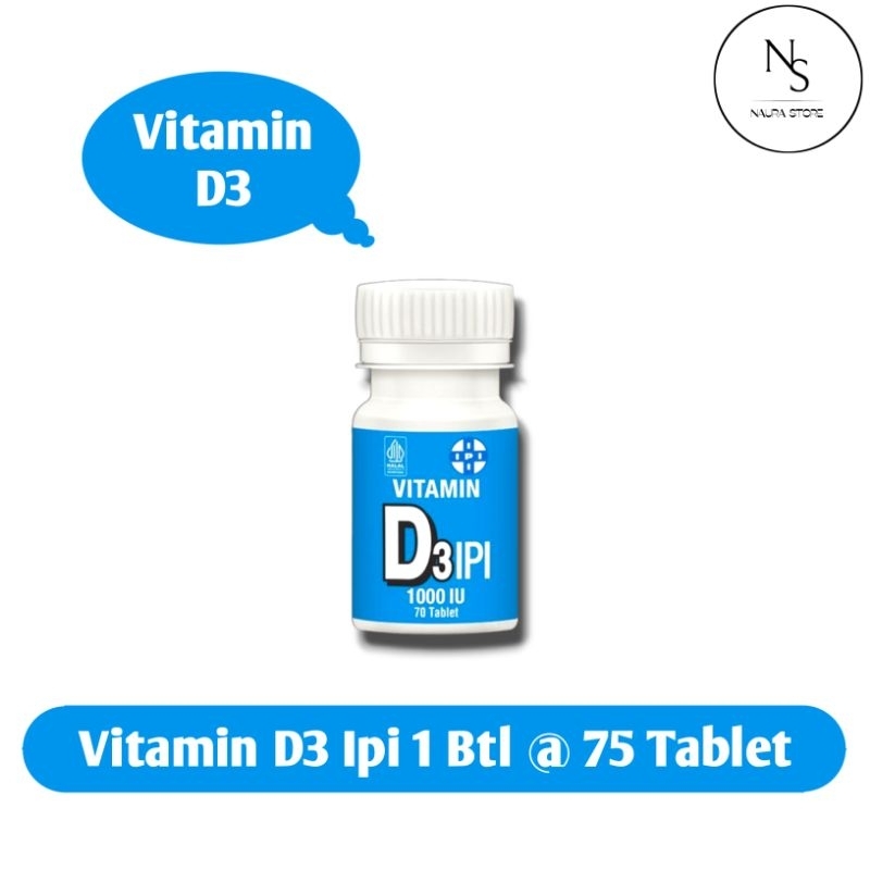 Jual Vitamin D3 IPI 1 Btl @ 75 Tablet (Memenuhi Kebutuhan Vitamin D ...
