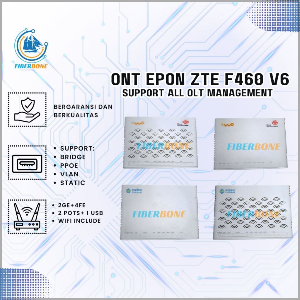 Jual ZTE F460 V5 V6 ONT EPON LENGKAP ADAPTOR | Shopee Indonesia