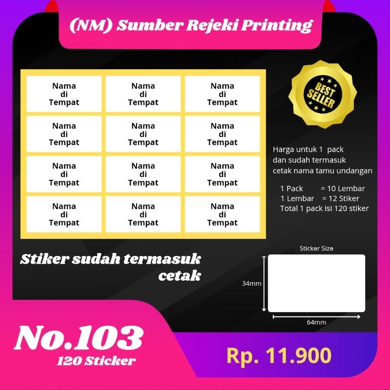 Jual Cetak stiker label undangan 103 | Shopee Indonesia