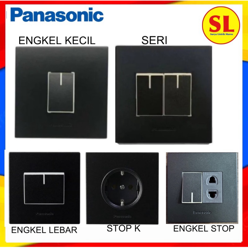 Jual PANASONIC STYLE SERIES BLACK SAKLAR ENGKEL SAKLAR SERI STOP KONTAK ...