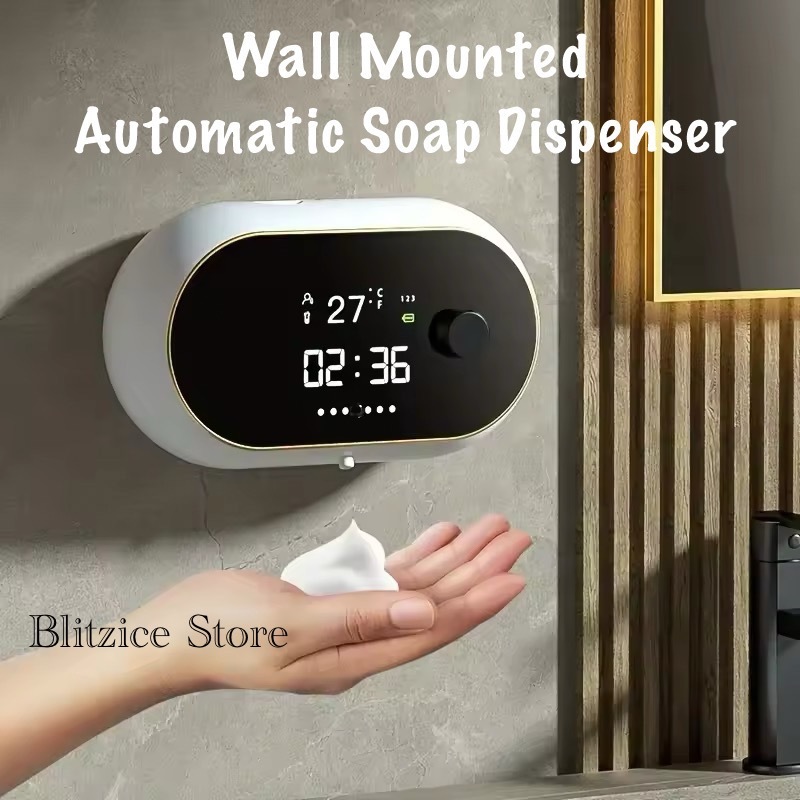 Jual Automatic Soap Dispenser LED Temperature Display Wall Mount Foam ...