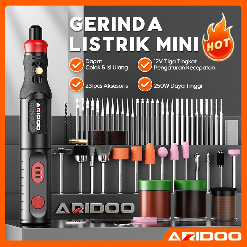 Jual COD Bor Mini bor mini listrik ARIDOO Bor Mini Grinder Set Mesin ...