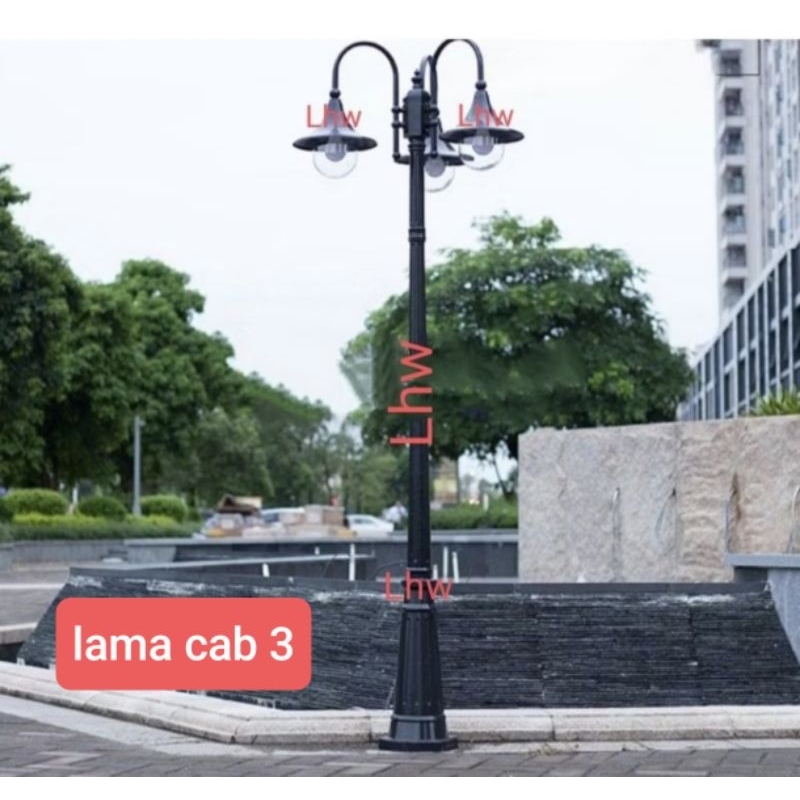 Jual Lampu tiang taman cab 3 tinggi 3 mtr outdoor indoor dekorasi taman ...