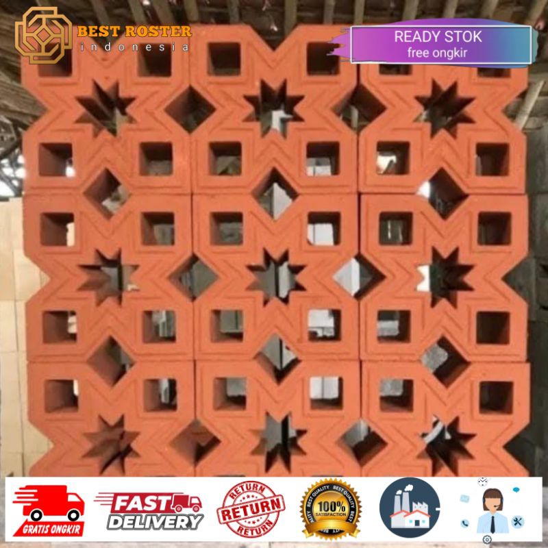 Jual roster beton minimalis motif melati gir merah | Shopee Indonesia