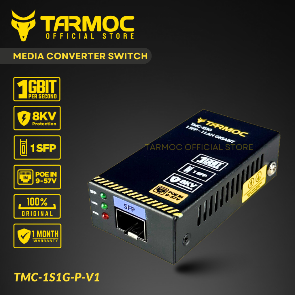 Jual Tarmoc TMC-1S1G-P-V1 | Media Converter Switch 1 SFP 1 LAN Gigabit POE IN 9-57V | Shopee ...