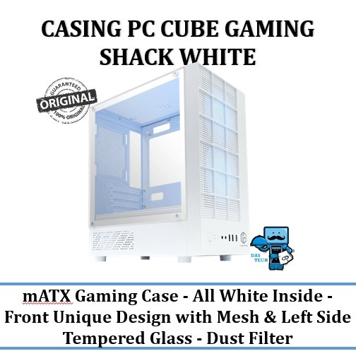 Jual Casing PC CUBE GAMING SHACK White M-ATX Unique Desain Free Fan ...