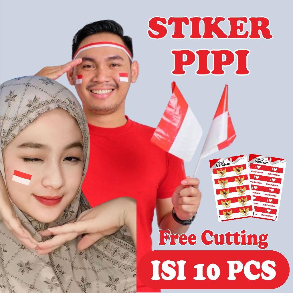 Jual Sticker Merah Putih untuk Pipi 120pcs / Stiker pipi Bendera ...