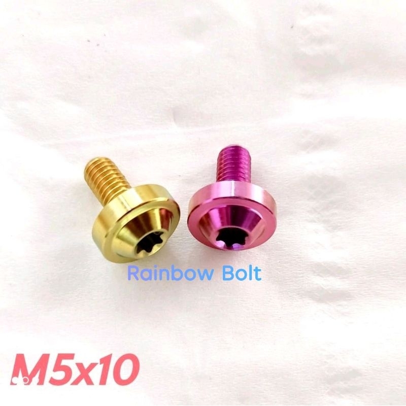 Jual Baut Titanium M5x10 Drat 8 Panjng 1cm Original Titanium Gr5 | Shopee Indonesia