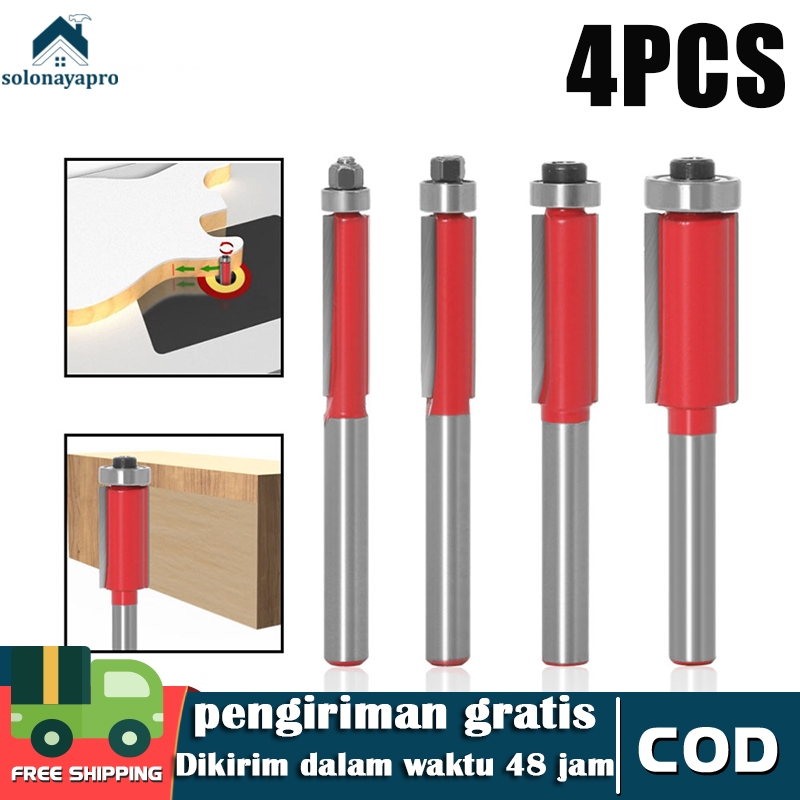 Jual Mata Profil Router 1/4 Flush Trimmer Bits - Bearing Bawah | Shopee ...