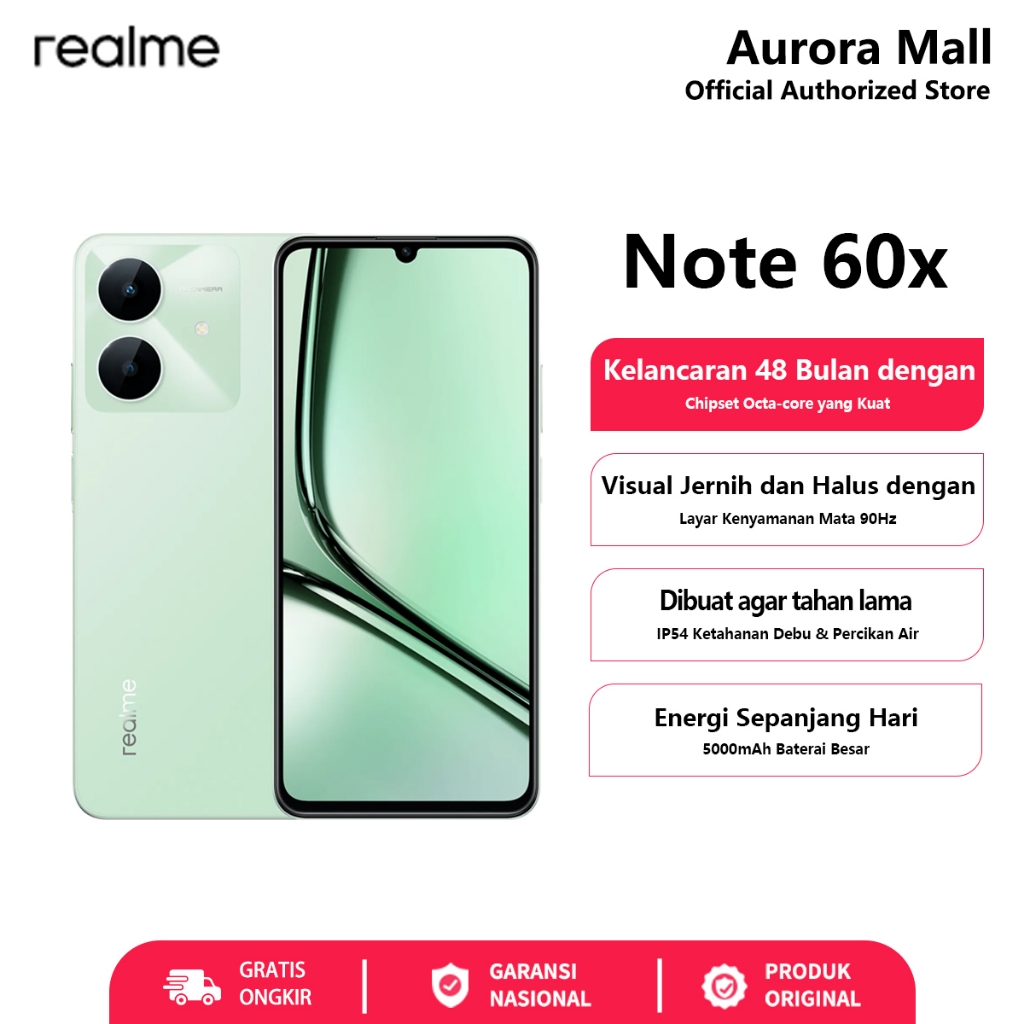 Jual Hp realme Note 60x 4/64GB 4/128GB RAM 4GB+8GB Extended ROM 128GB ...