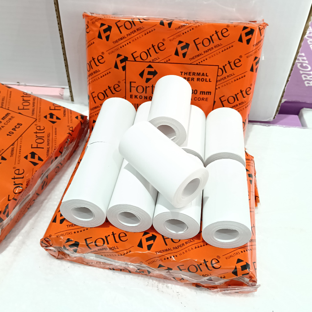 Jual 1 PAK ISI 10 - KERTAS TERMAL 57X30 58X30 PRINTER KASIR STRUK BRI ...