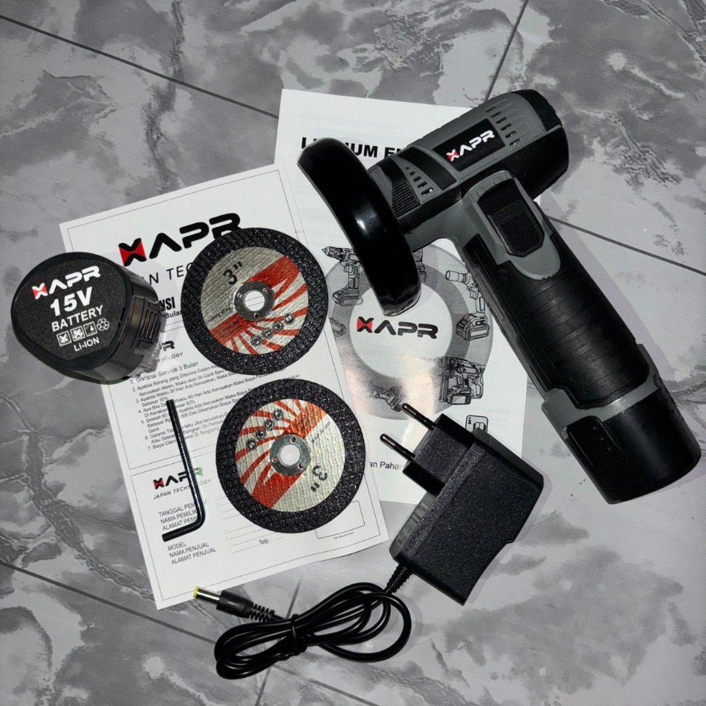 Jual Gerinda baterai APR AP42 3 inc garansi Resmi 3 Thn angle grinder ...