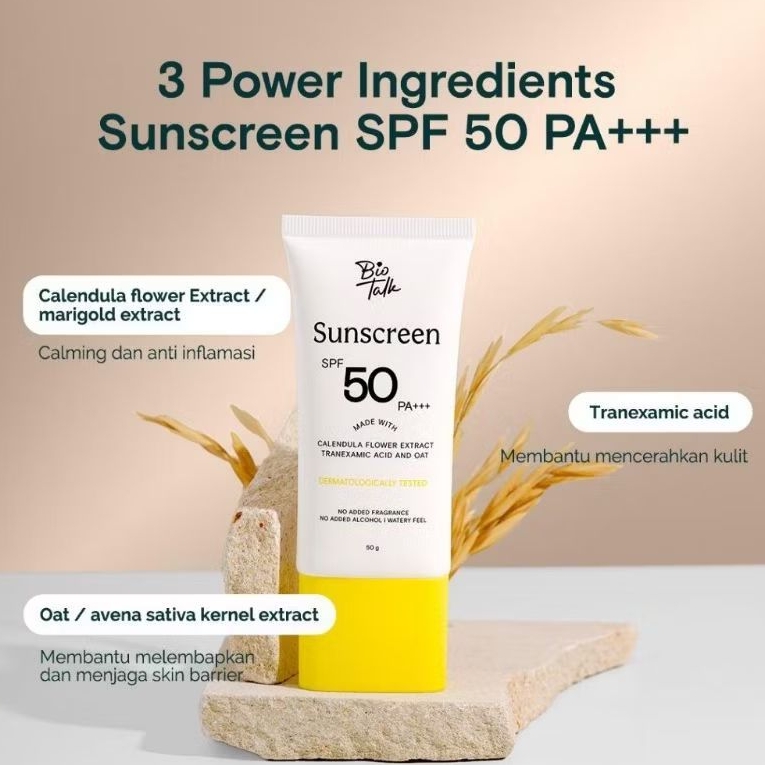 Jual BIOTALK Sunscreen Wajah SPF 50 PA++++ 50gr - Sunblock Wajah Tabir Surya UV Sunscreen Watery ...