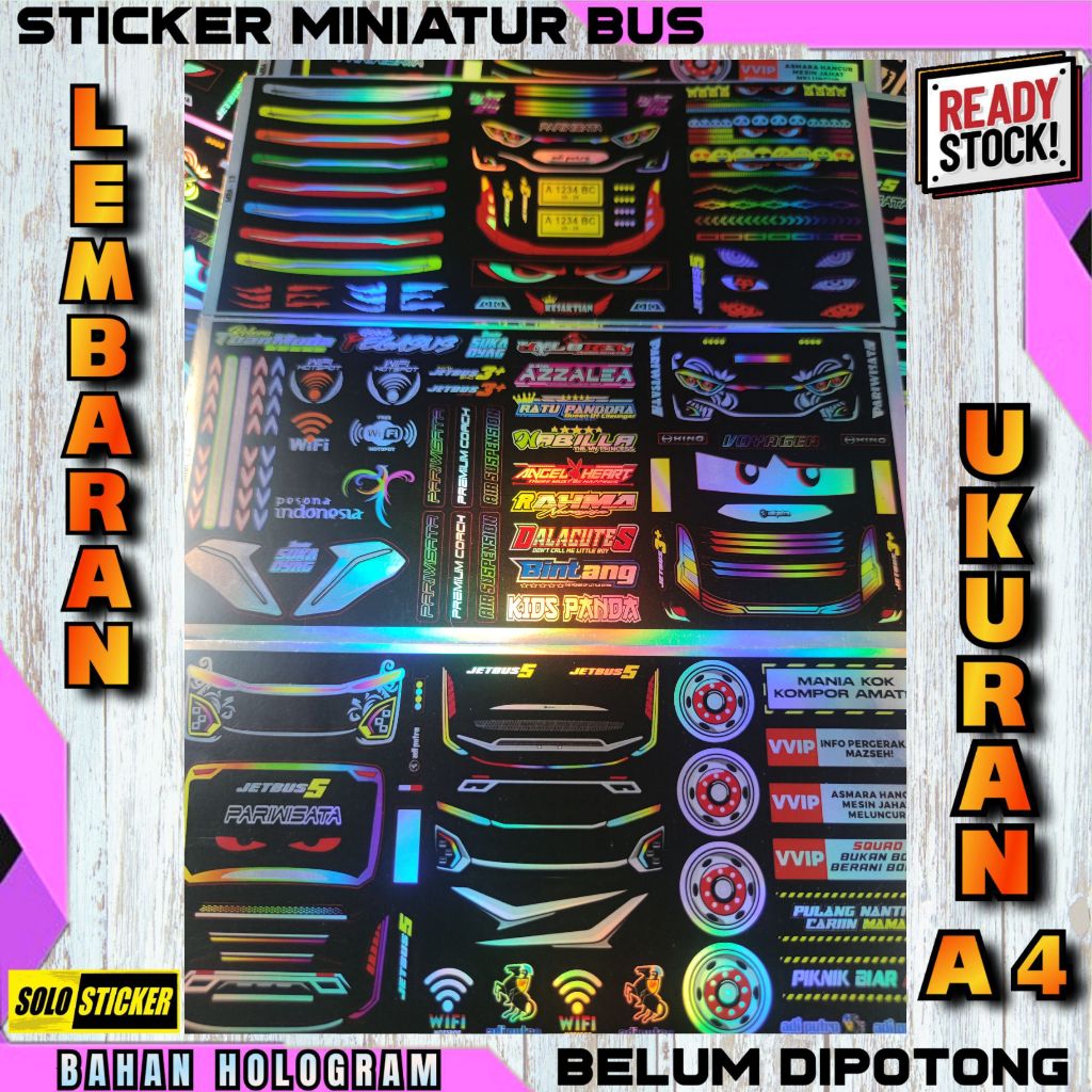 Jual Stiker Lampu RGB Bus Miniatur Motif Batik Head Lamp RGB Miniatur ...