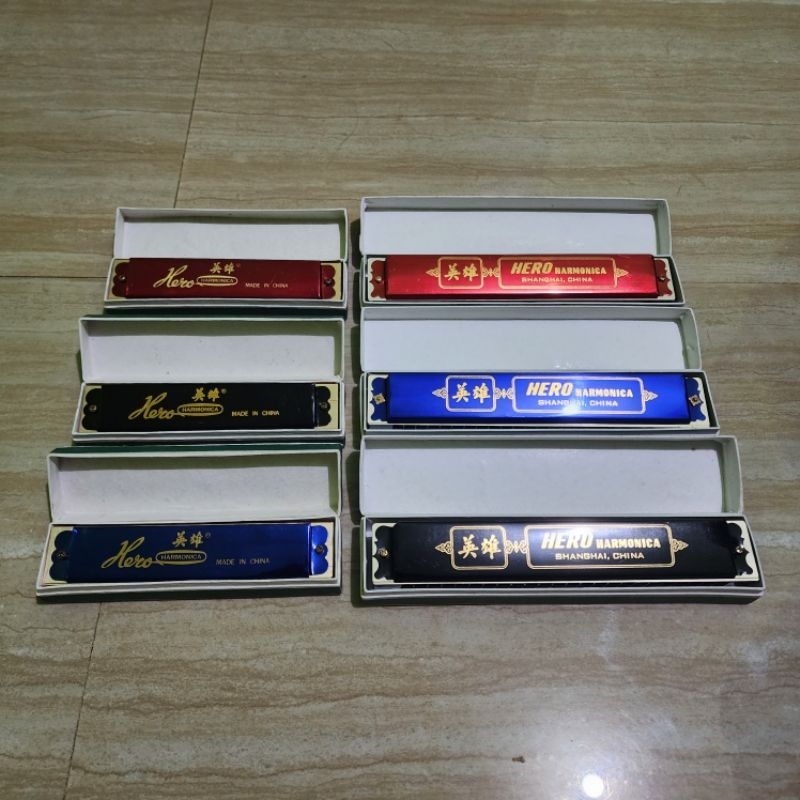 Jual Alat Musik Harmonika/ Harmonica Warna Besar Dan Kecil Merk Hero ...