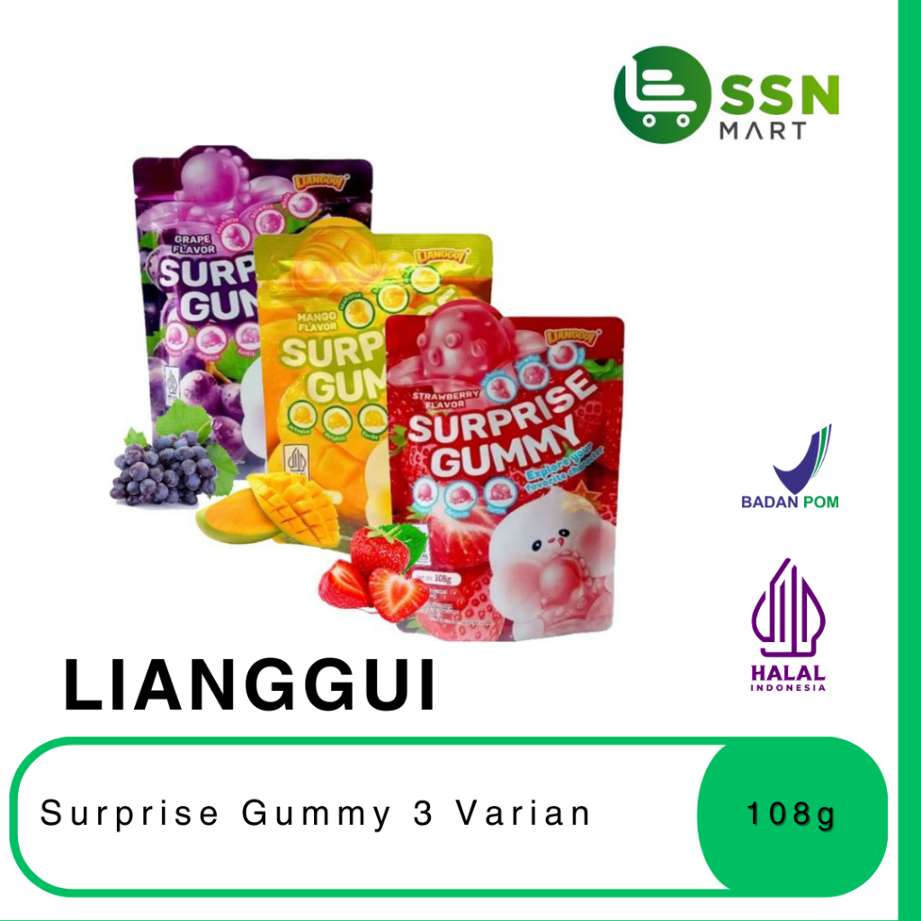 Jual SSNMart Lianggui Surprise Gummy 3 Rasa STRAWBERRY/GRAPE/MANG0 ...