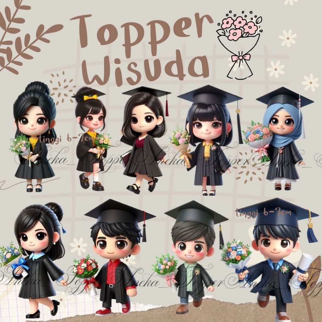 Jual 48 PCS TOPPER WISUDA / TOPPER WISUDA / TOPPER GRADUATION / PAKET ...
