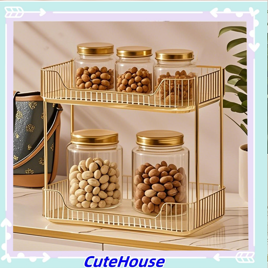 Jual Rak Makeup Gold / Rak Gold / Rak Aqua Gelas Estetik Rak Serbaguna ...