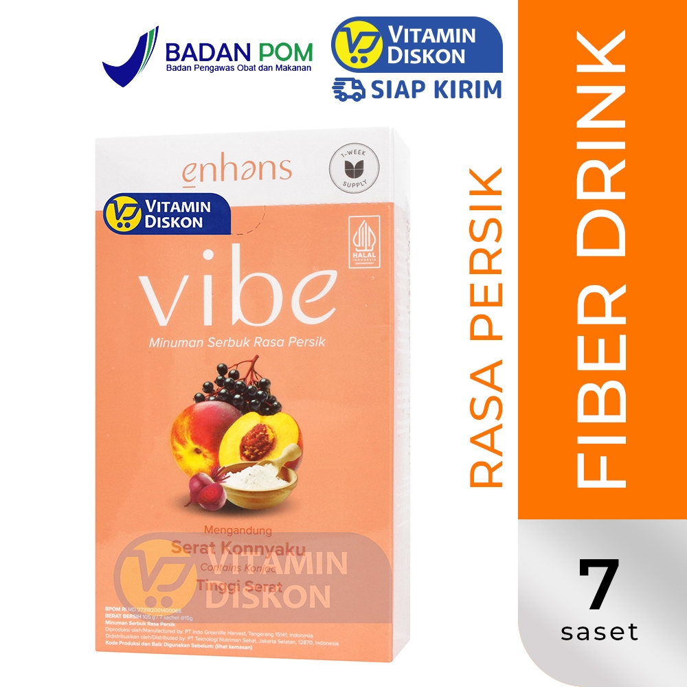Jual ENHANS VIBE MINUMAN SERBUK RASA PERSIK - ISI 7 SACHET | GlucoFiber ...