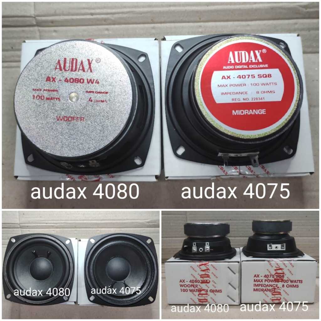 Jual speaker 4 in 4in 4inch audax ax4080 w4 ax4075 sq8 100watt ax 4080 ...
