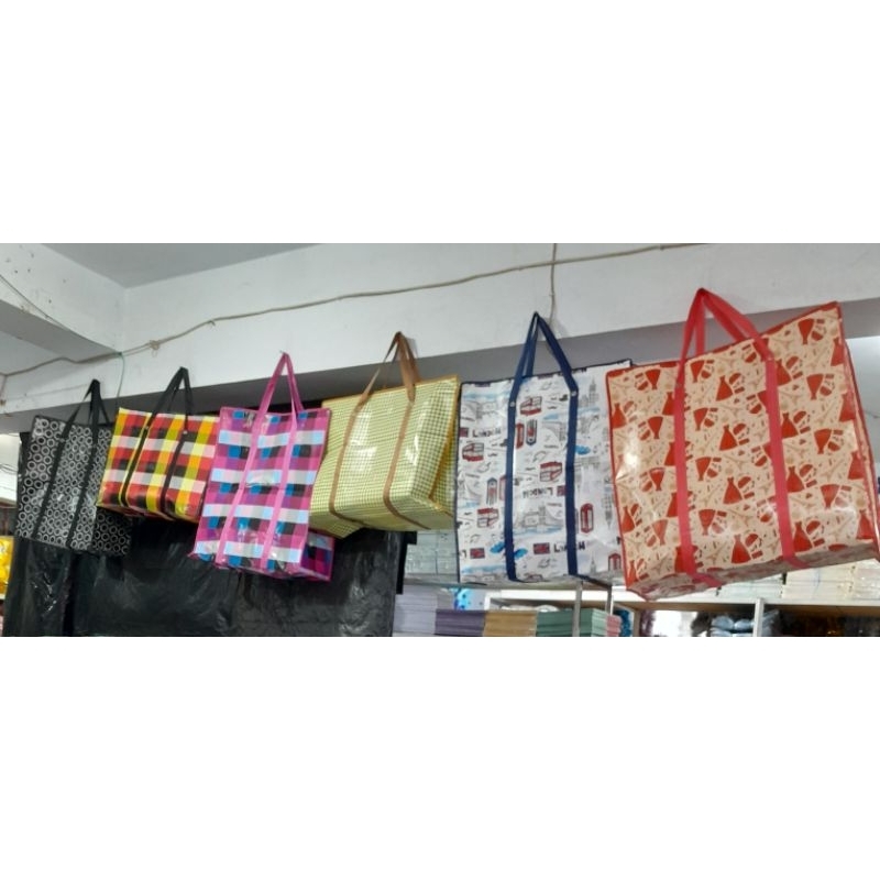 Jual TAS KARUNG MOTIF SERBAGUNA TALI LINGKAR BAHAN TERPAL/TAS LAUNDRY ...