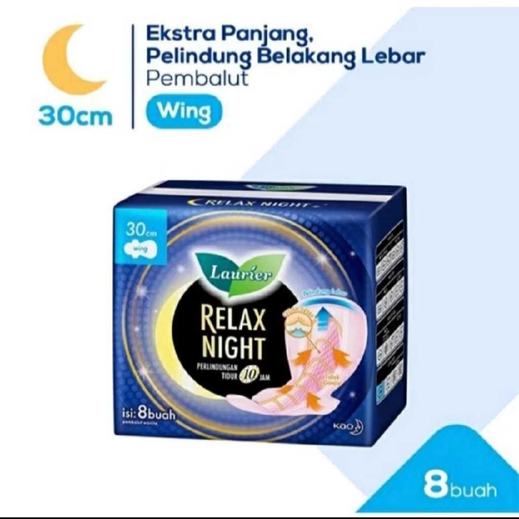 Jual Laurier Relax Night 30cm isi 8 buah | Shopee Indonesia