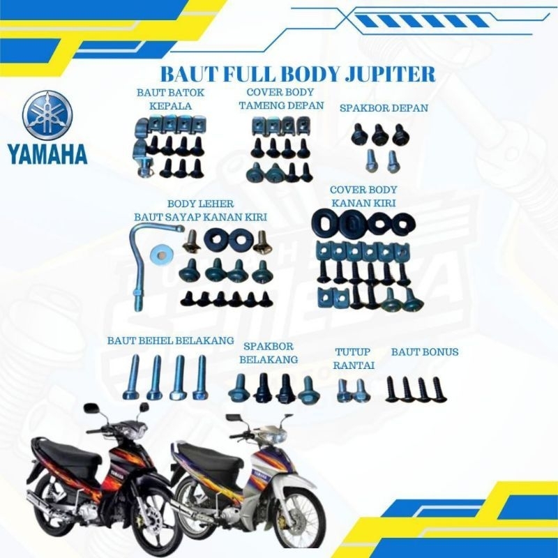 Jual baut FULLSET Jupiter z Burhan / baut Yamaha Jupiter z / baut full ...