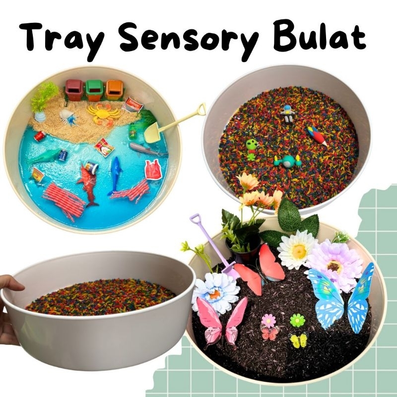 Jual Tray Bulat / Sensory Play Tray / Tray sensory /Nampan Sensory Play ...