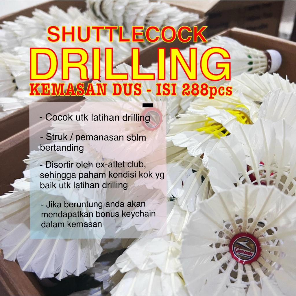 Jual PAKET 1 DUS (Isi 288pcs) SHUTTLECOCK BADMINTON DRILLING for ...